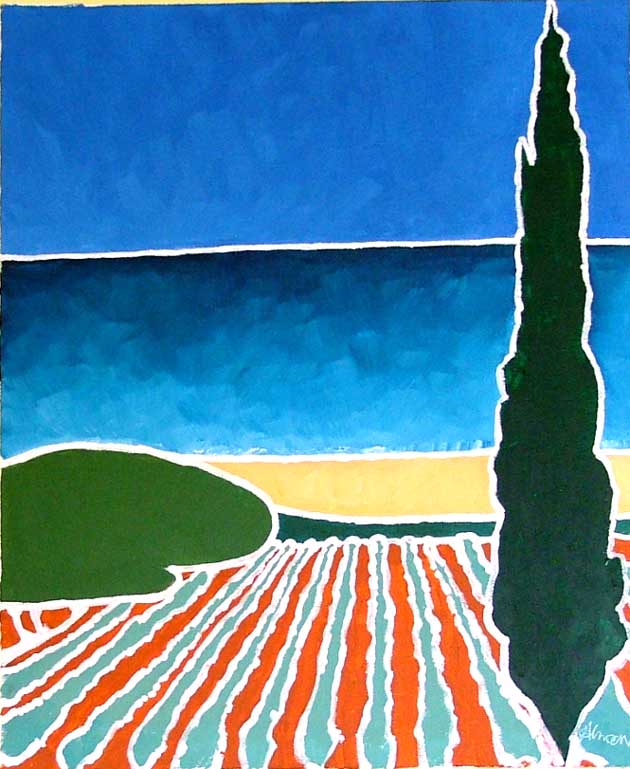 French landscape paintings | South France art landscapes in acrylics ...
