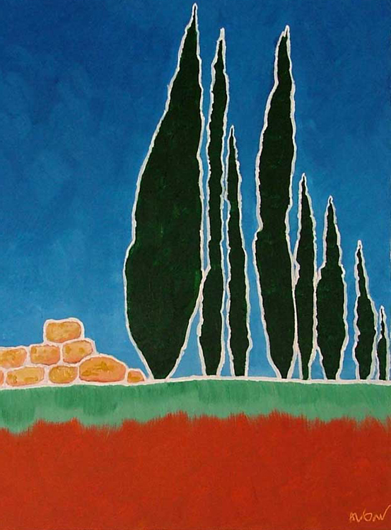 French landscape paintings | South France art landscapes in acrylics ...
